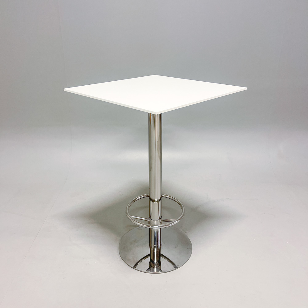 Begagnat barbord 700x700 vit/krom - Rekomo